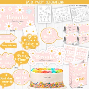 Daisy Flower Party Decorations, Personalized, Daisy Bundle, Daisy ...