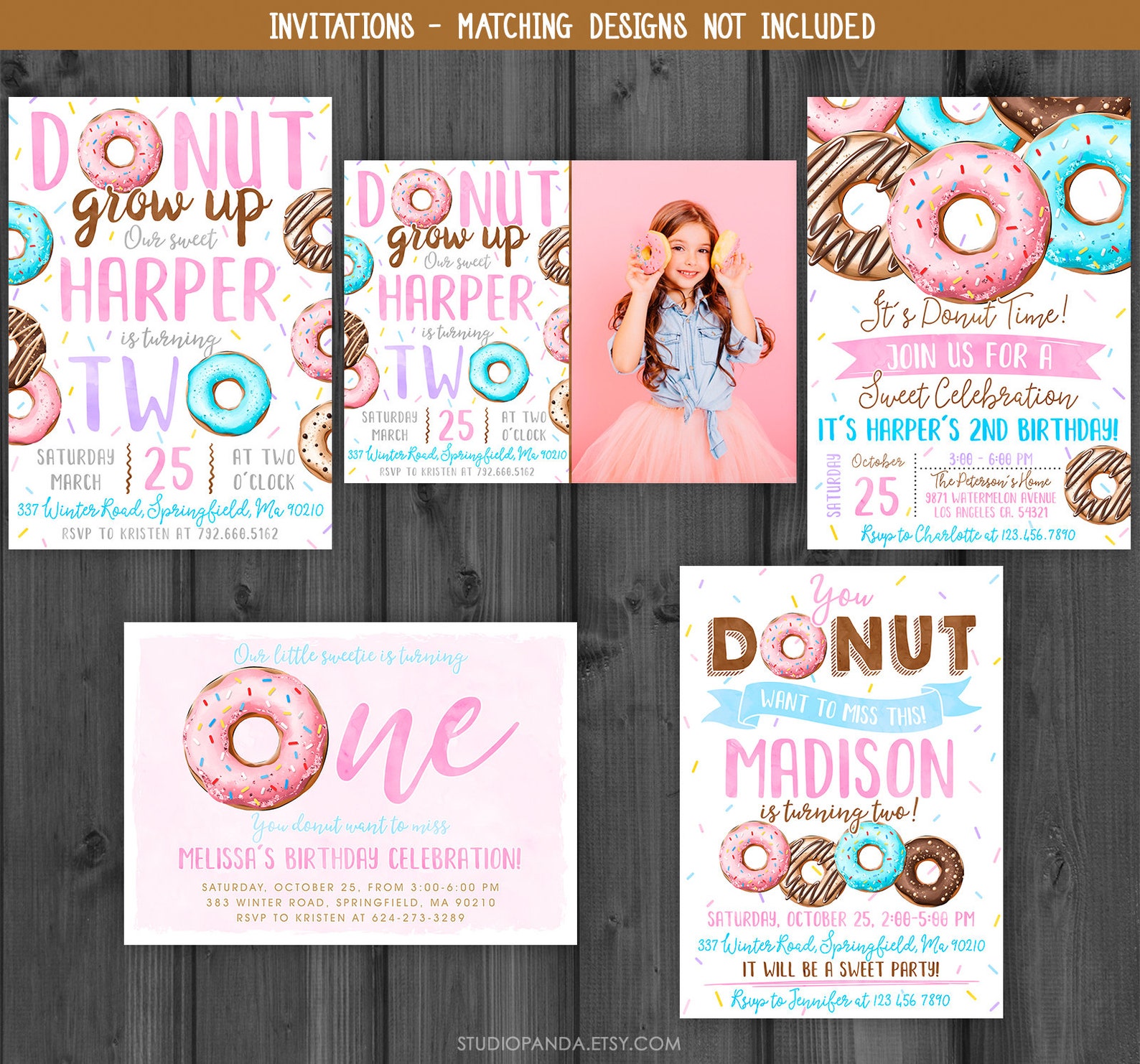 Donut Water Bottle Labels Personalized Donut Labels Donut | Etsy