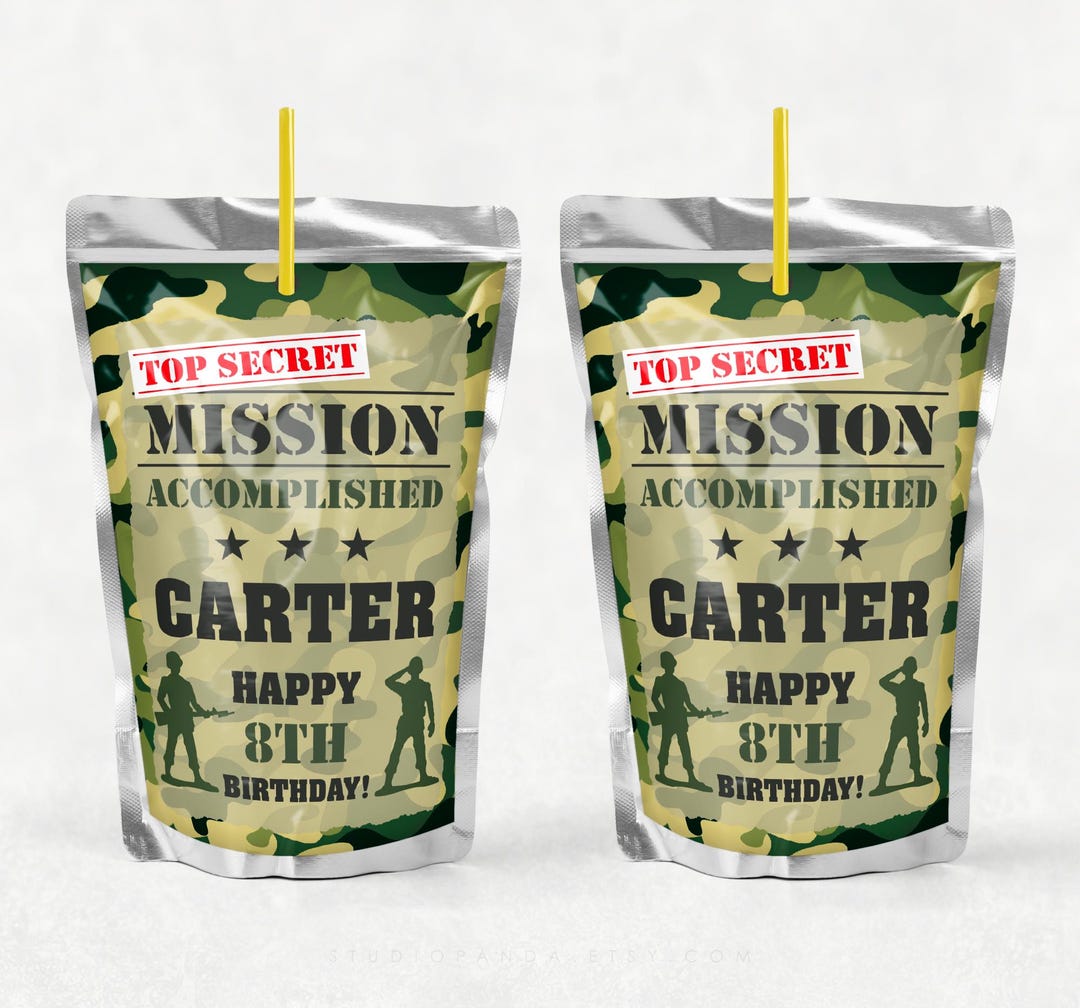 Soldier Juice Label, Personalized, Soldier Juice Pouch, Soldier Juice ...