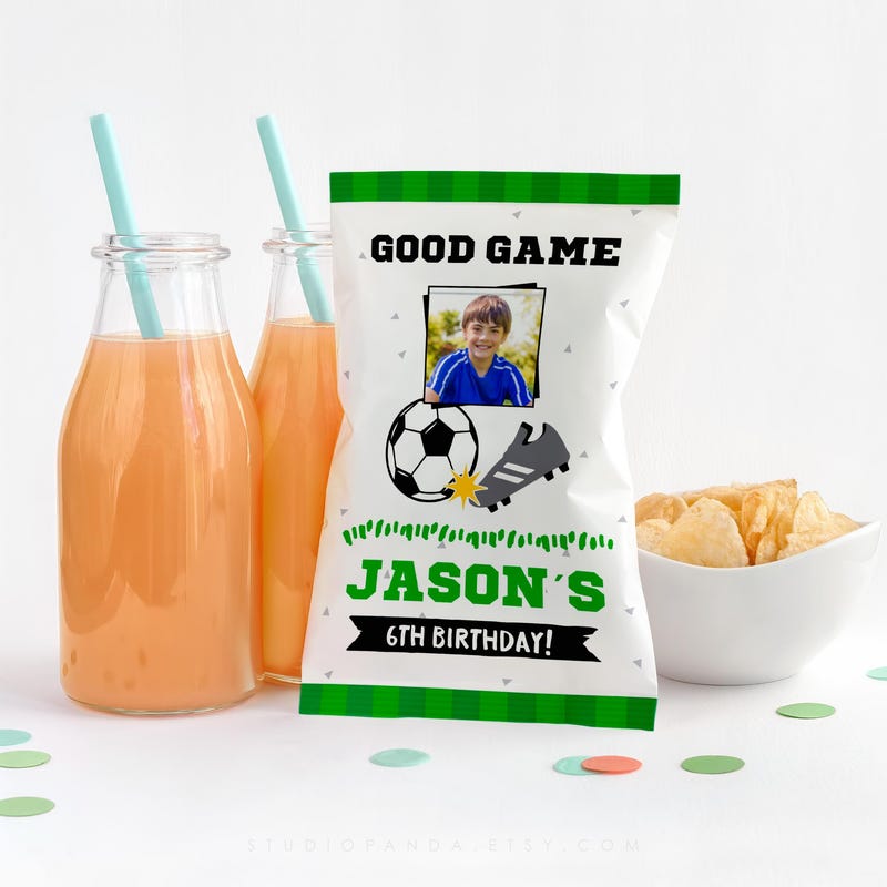 Soccer Chip Bag - Etsy
