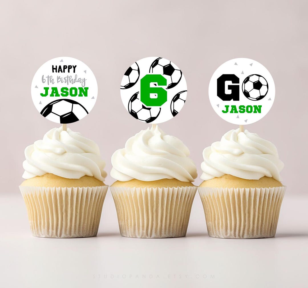 Soccer Cupcake Toppers, Instant Download, Soccer Toppers, Soccer ...