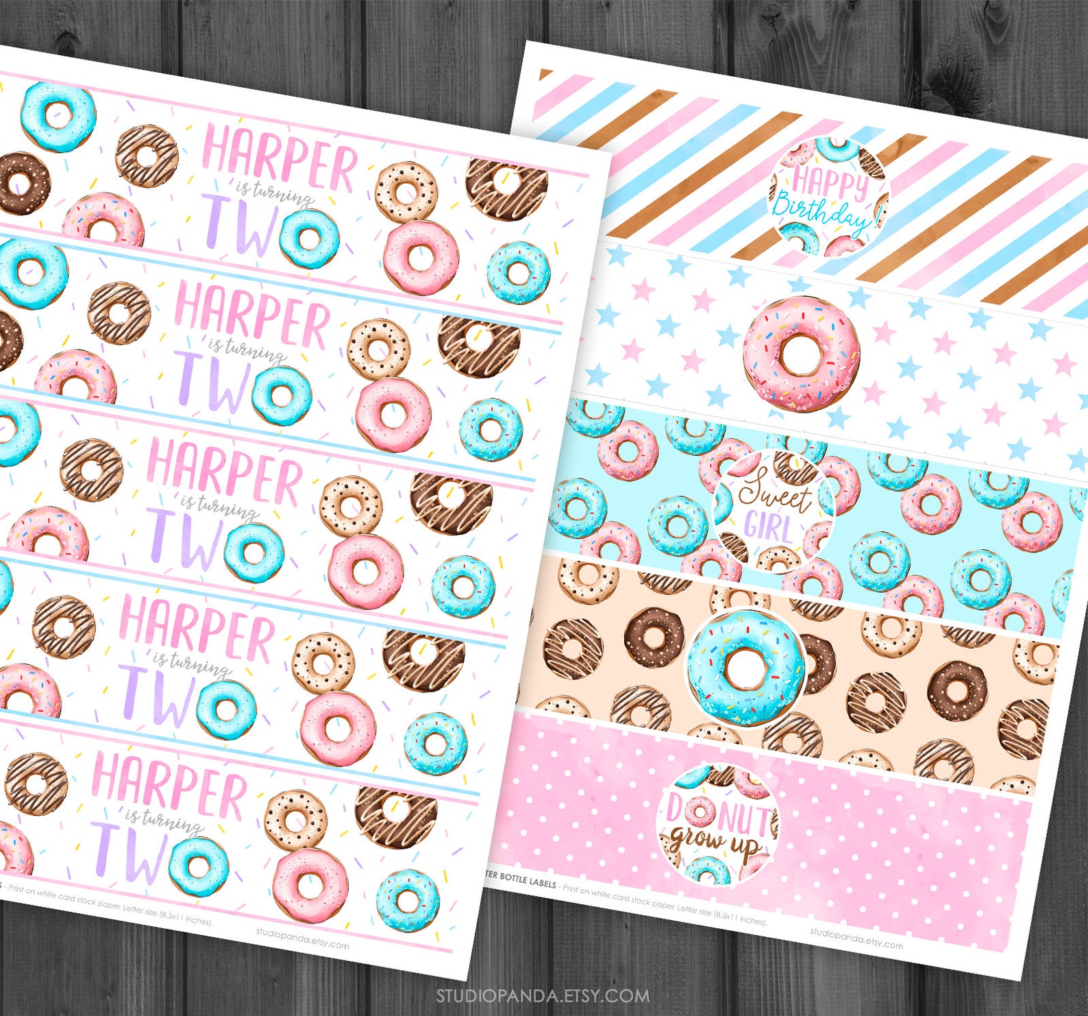 Donut Candy Wrappers, Personalized, Donut Wrappers, Donut Chip Bag ...