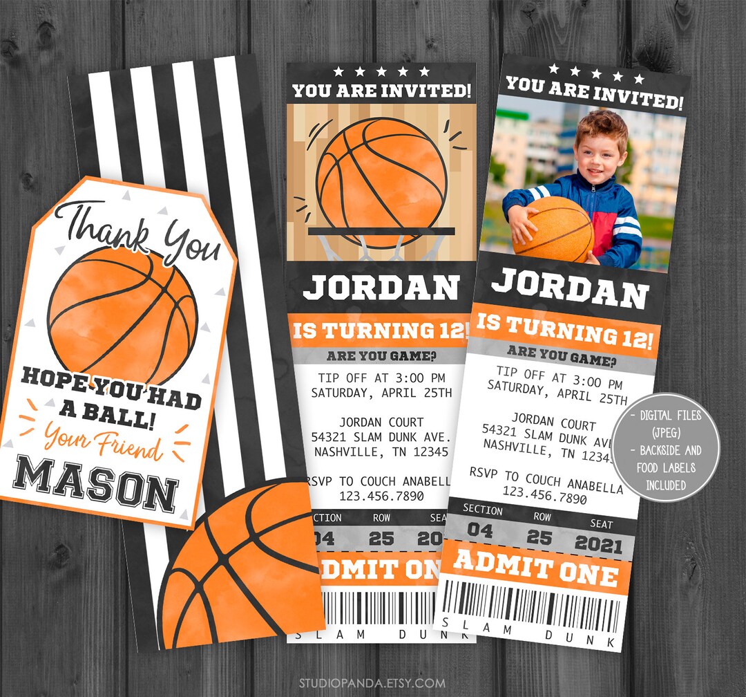 Basketball Invitation 2, Personalized, Sport Invitation, Basketball ...