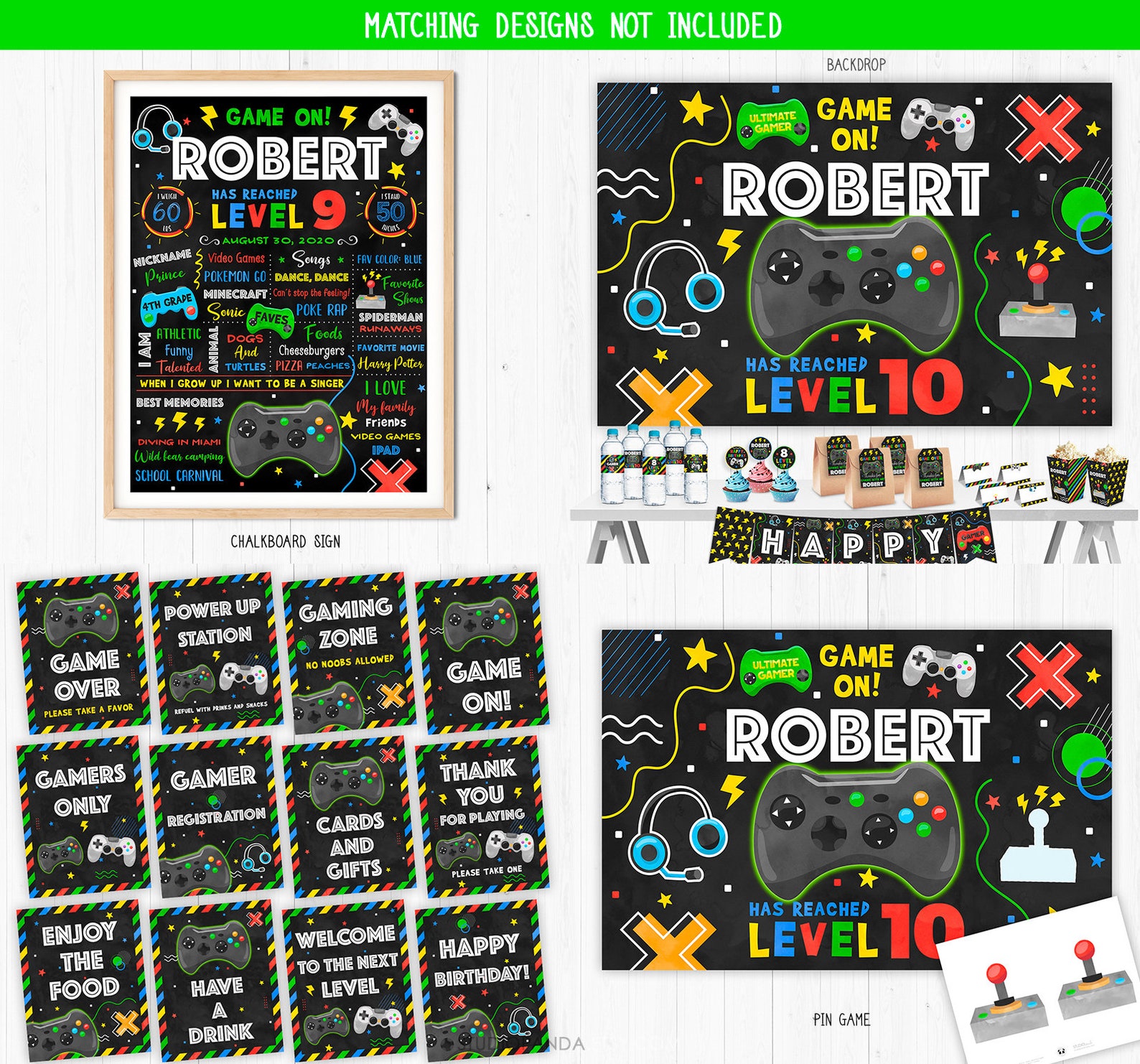 Video Game Activity and Coloring Pages, Personalized, Video Game Party ...