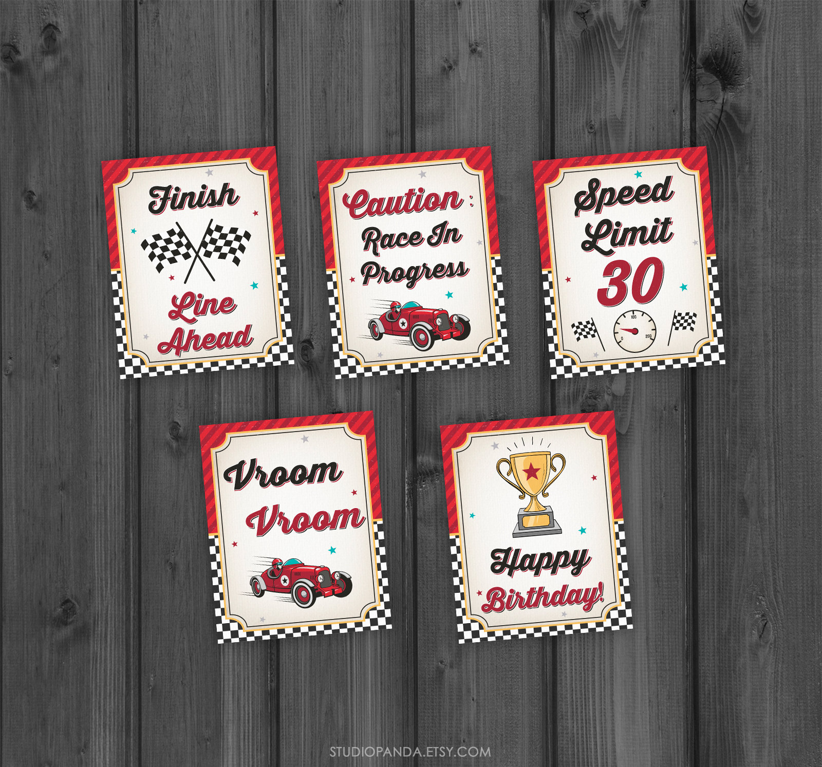 Race Car Party Signs, Instant Download, Race Car Decoration, Deco ...