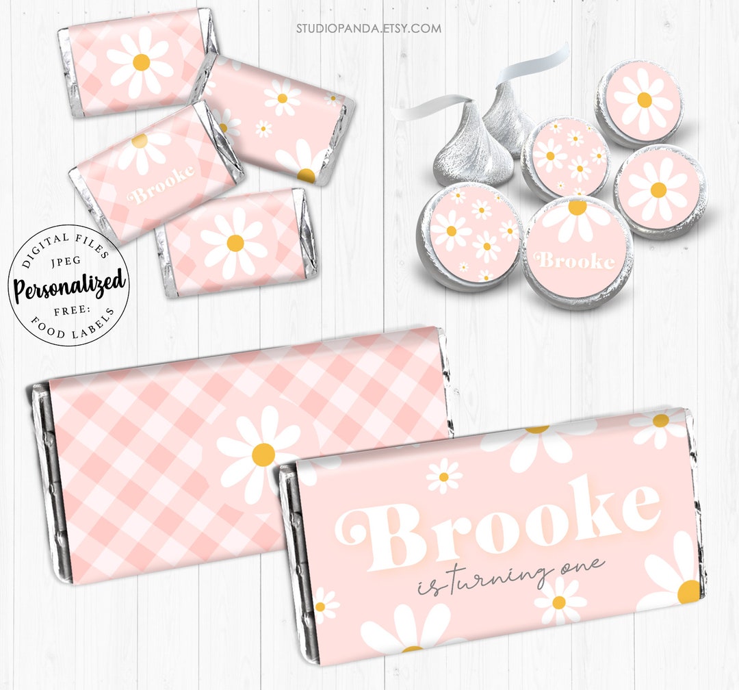 Daisy Flower Candy Bar Wrappers, Personalized, Daisy Decoration, Daisy ...