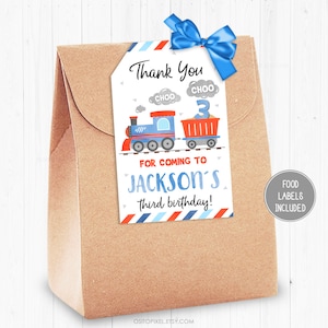 Train Thank You Tags, Personalized, Train Favor, Train Card, Train ...