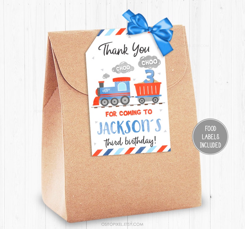 Train Thank You Tags Personalized Train Favor Train Card - Etsy