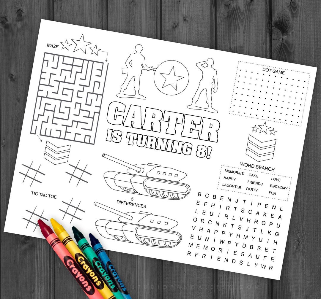 Soldier Activity and Coloring Pages, Personalized, Soldier Coloring ...