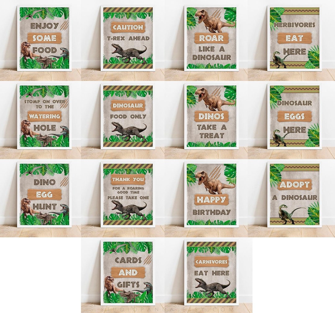 Dinosaur Signs, Instant Download, Dinosaur Decoration, Dinosaur ...