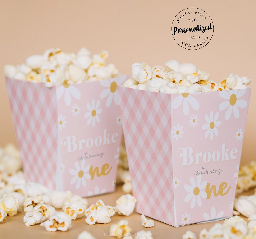 Daisy Flower Popcorn Box, Personalized, Daisy Decoration, Daisy ...