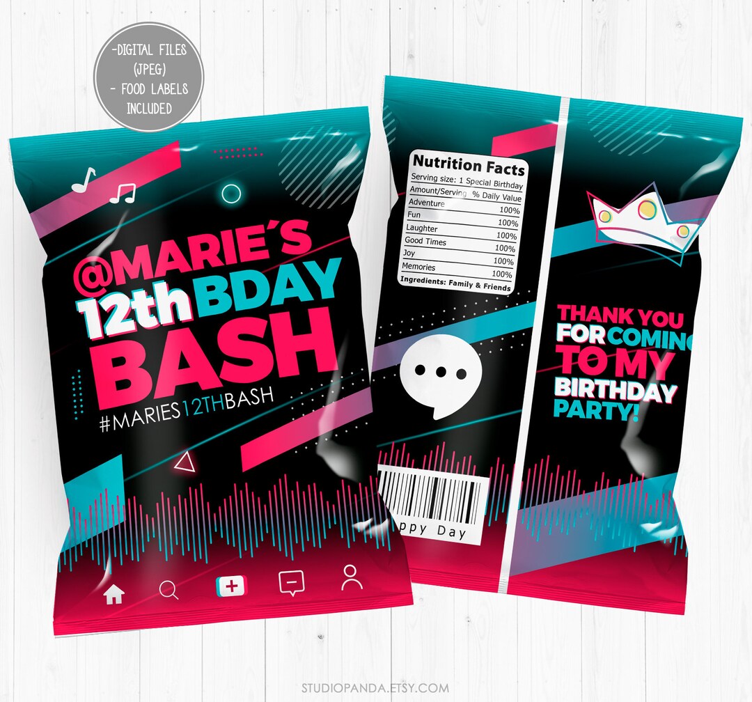 Musical Chip Bag, Personalized, Dance Wrappers, Potato Chips, Musical ...