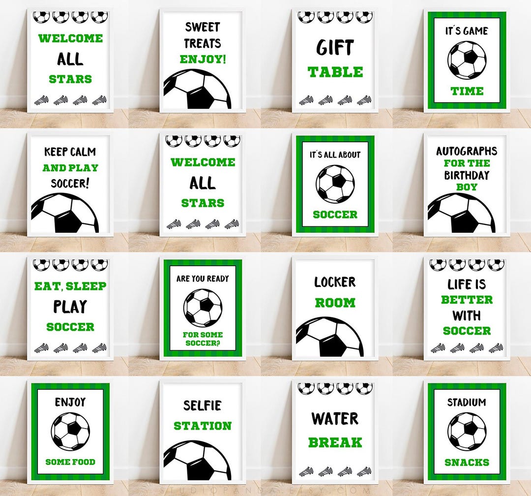 Soccer Signs, Instant Download, Soccer Wall Art, Soccer Poster, Soccer ...