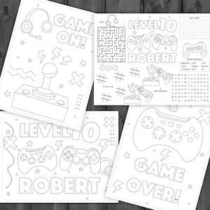 Video Game Activity and Coloring Pages, Personalized, Video Game ...
