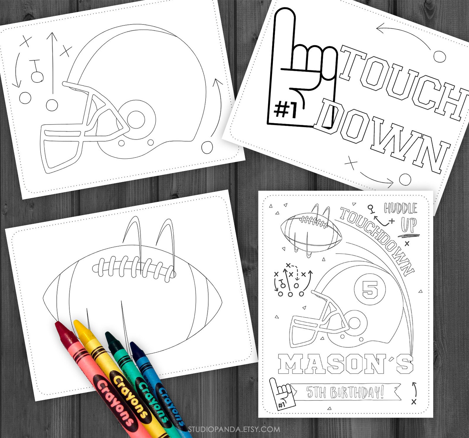 Football Activity and Coloring Pages Personalized Football | Etsy