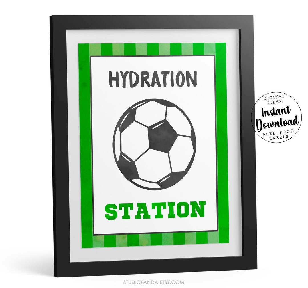 Soccer Hydration Sign, Instant Download, Soccer Decoration, Soccer ...