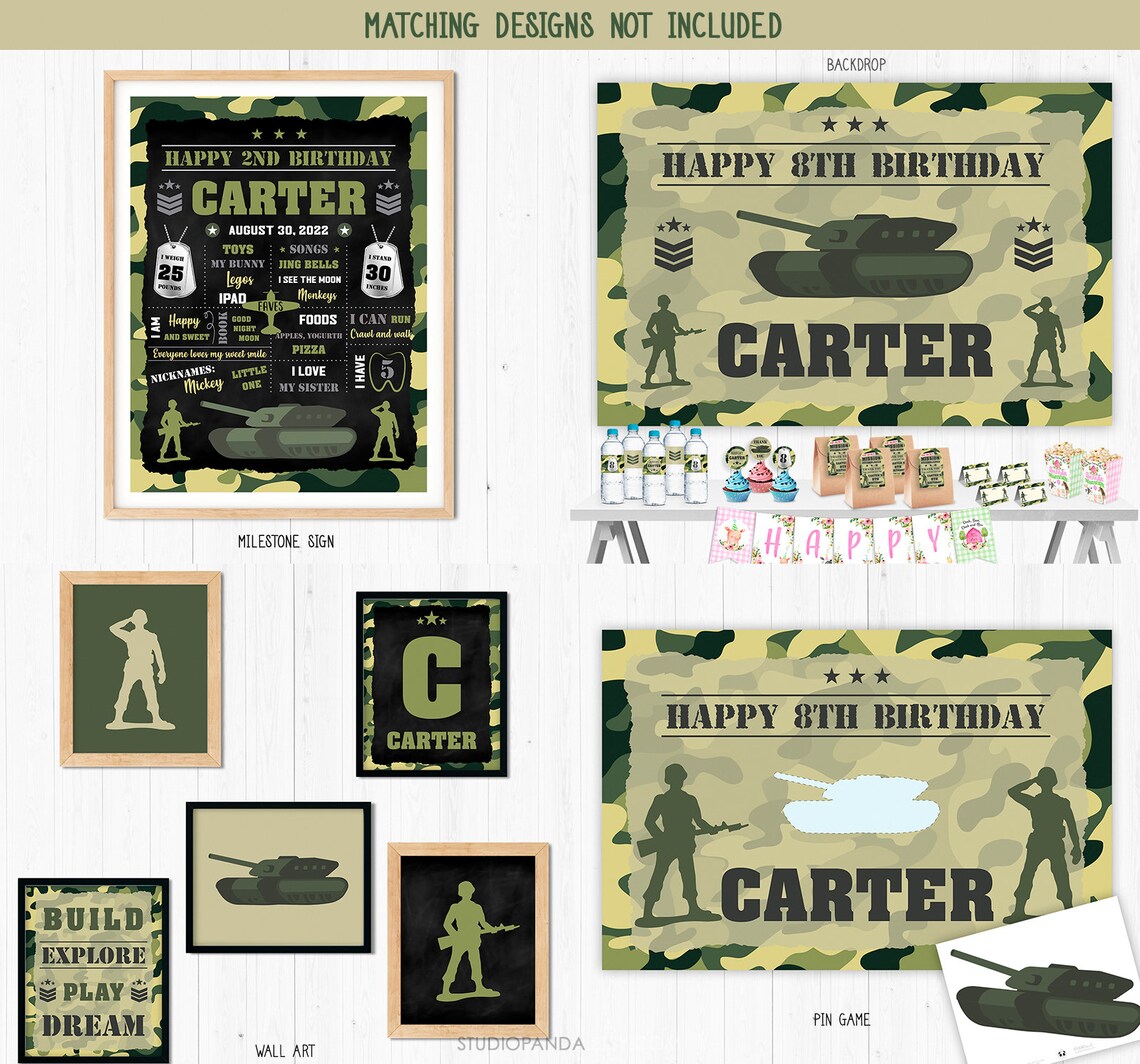 Camouflage Water Bottle Labels Personalized Camo Label Army | Etsy