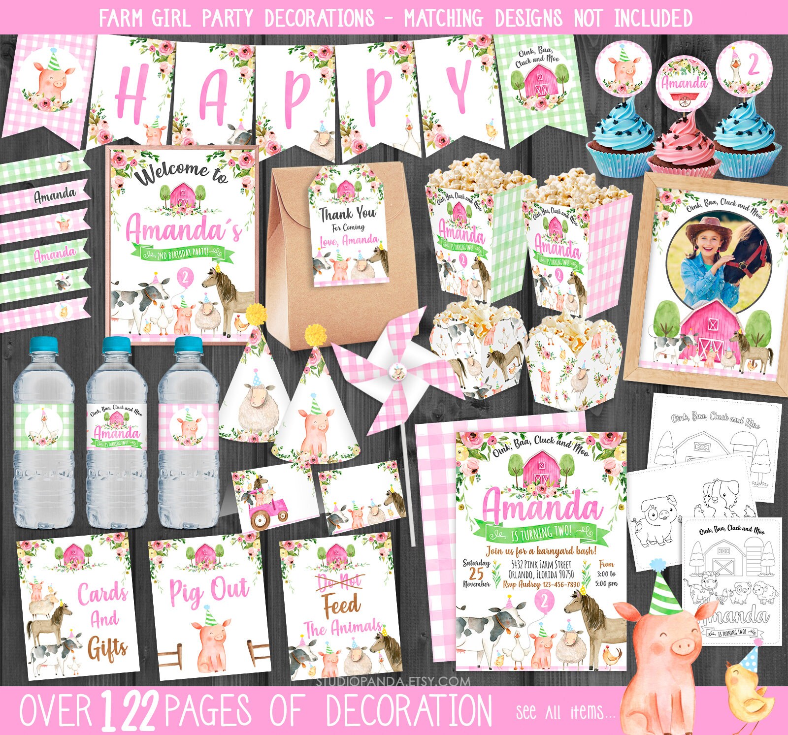 Farm Girl Candy Wrappers 2, Personalized, Farm Bundle, Farm Decoration ...