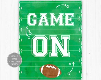 Football Ready Set Eat Sign, Instant Download, Football Party Bundle ...