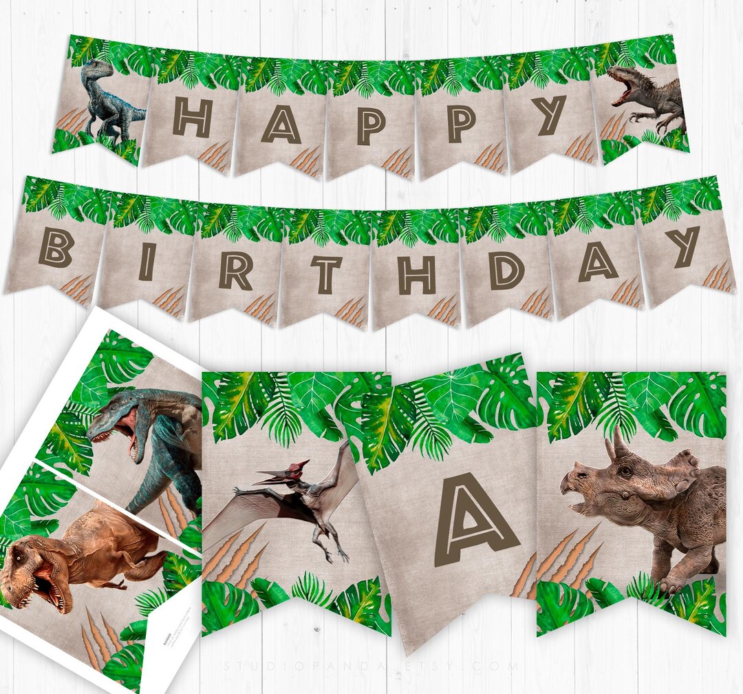 Dinosaur Banner, Instant Download, Dinosaur Decoration, Dinosaur ...