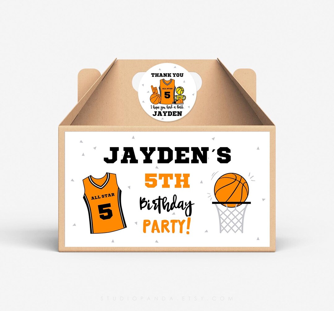 Basketball Gable Box Label, Personalized, Basketball Label, Basketball ...