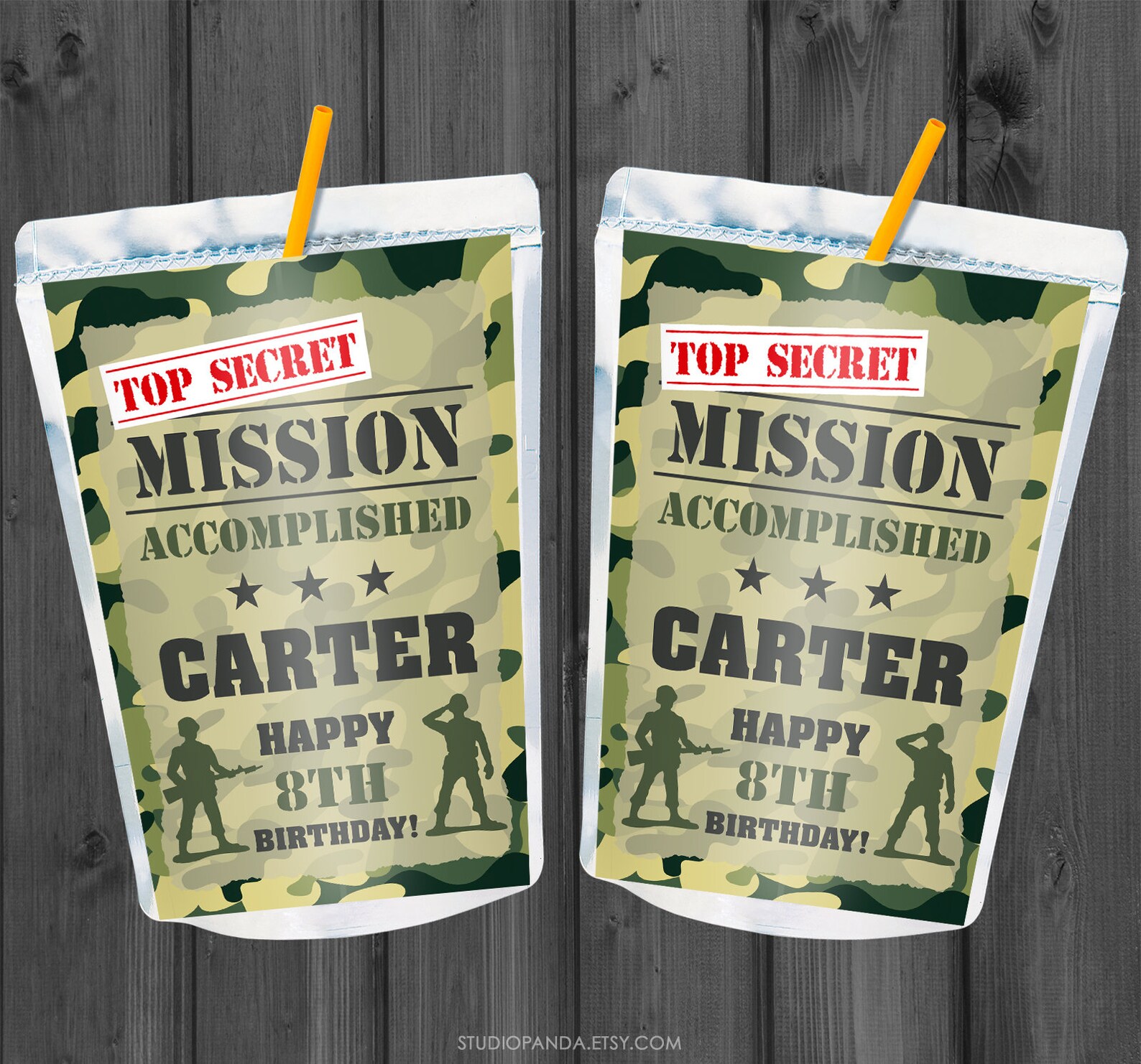 Camouflage Candy Wrappers Personalized Camo Bundle Army - Etsy