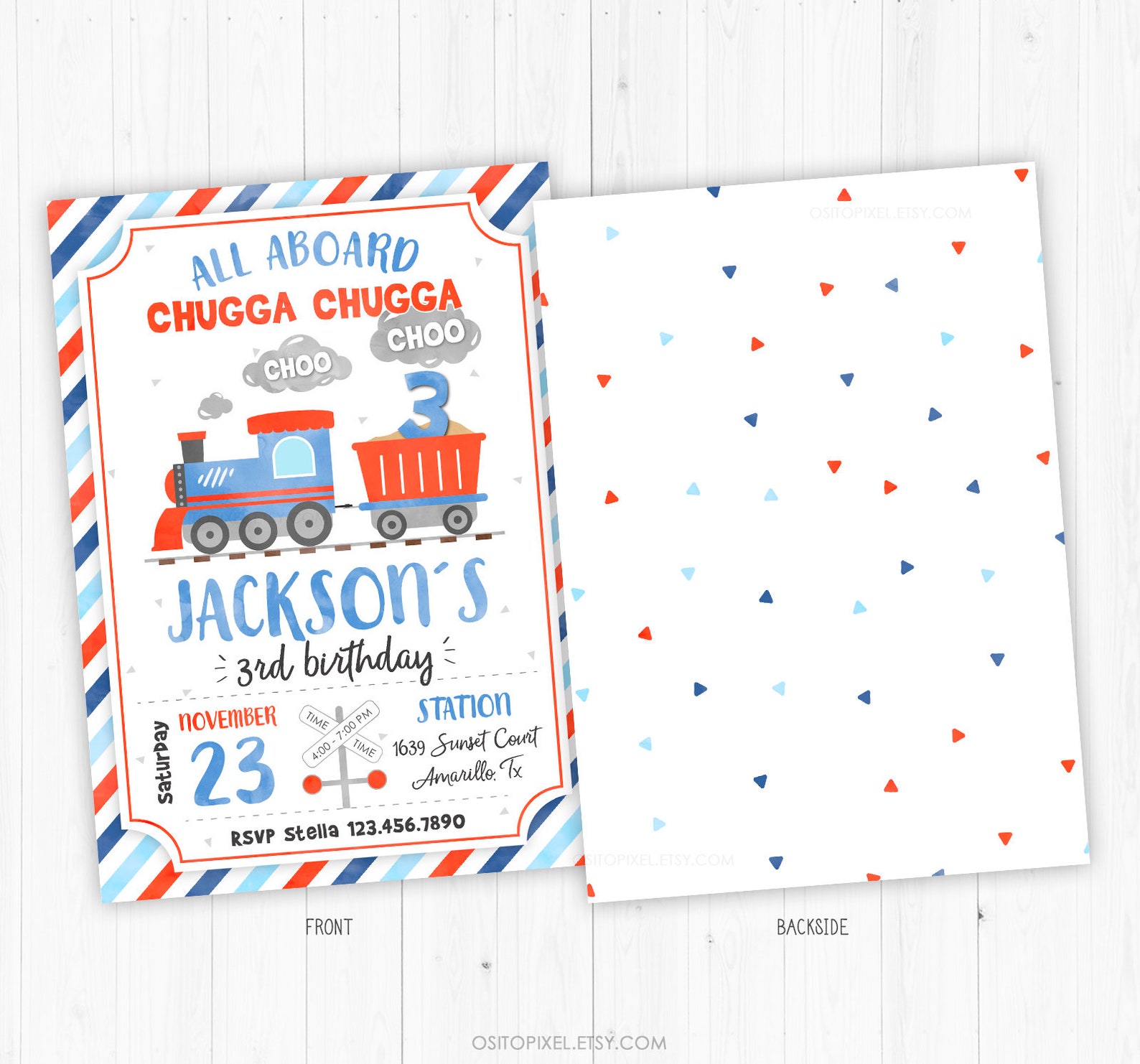 Train Invitation 2, Personalized, Train Birthday Invitation, Train ...