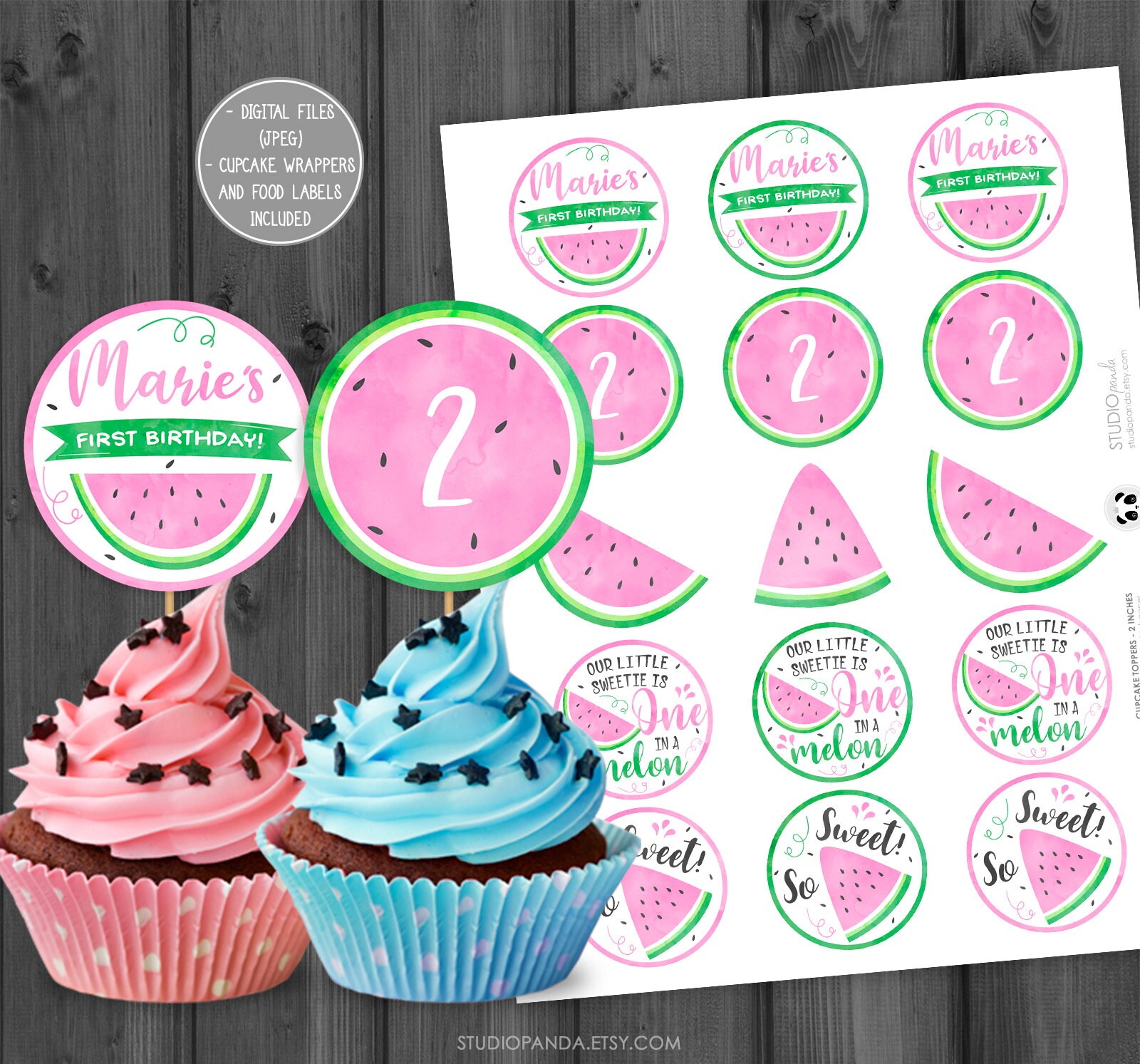 Watermelon Cupcake Liners