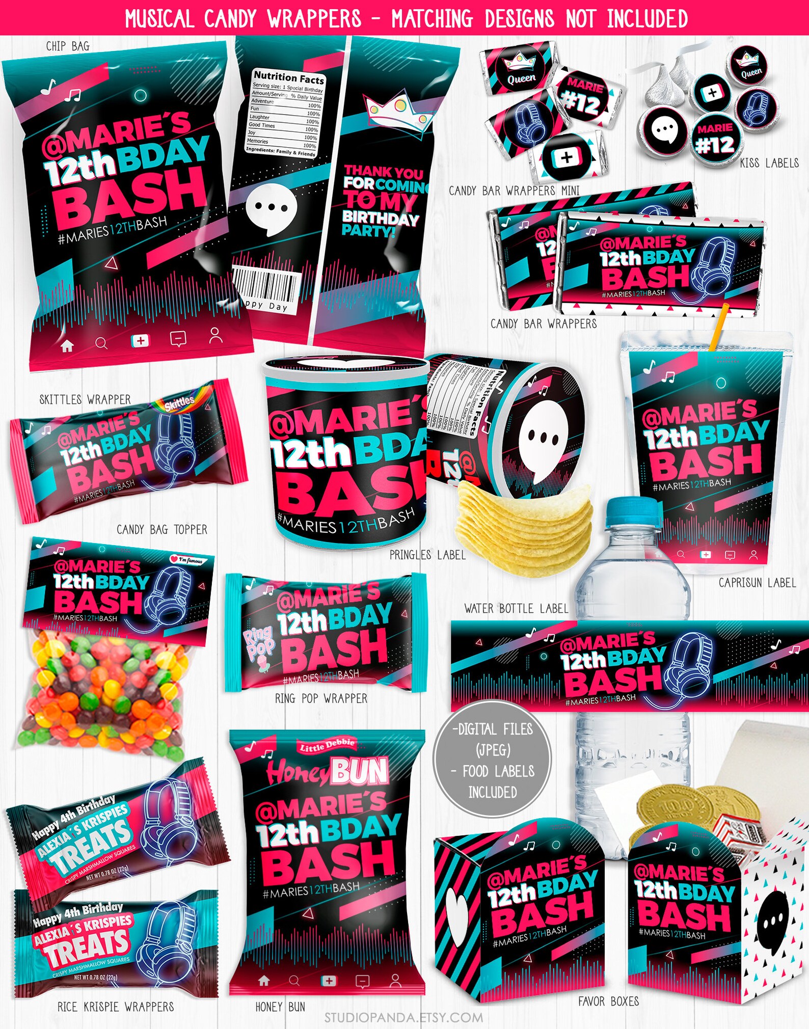 Musical Chip Bag Personalized Dance Wrappers Potato Chips | Etsy