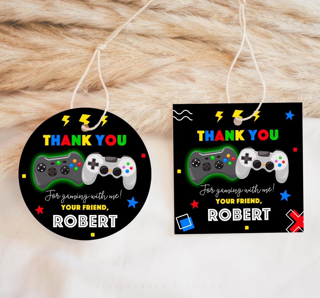 Video Game Tags, Personalized, Video Game Card, Video Game Thank You ...