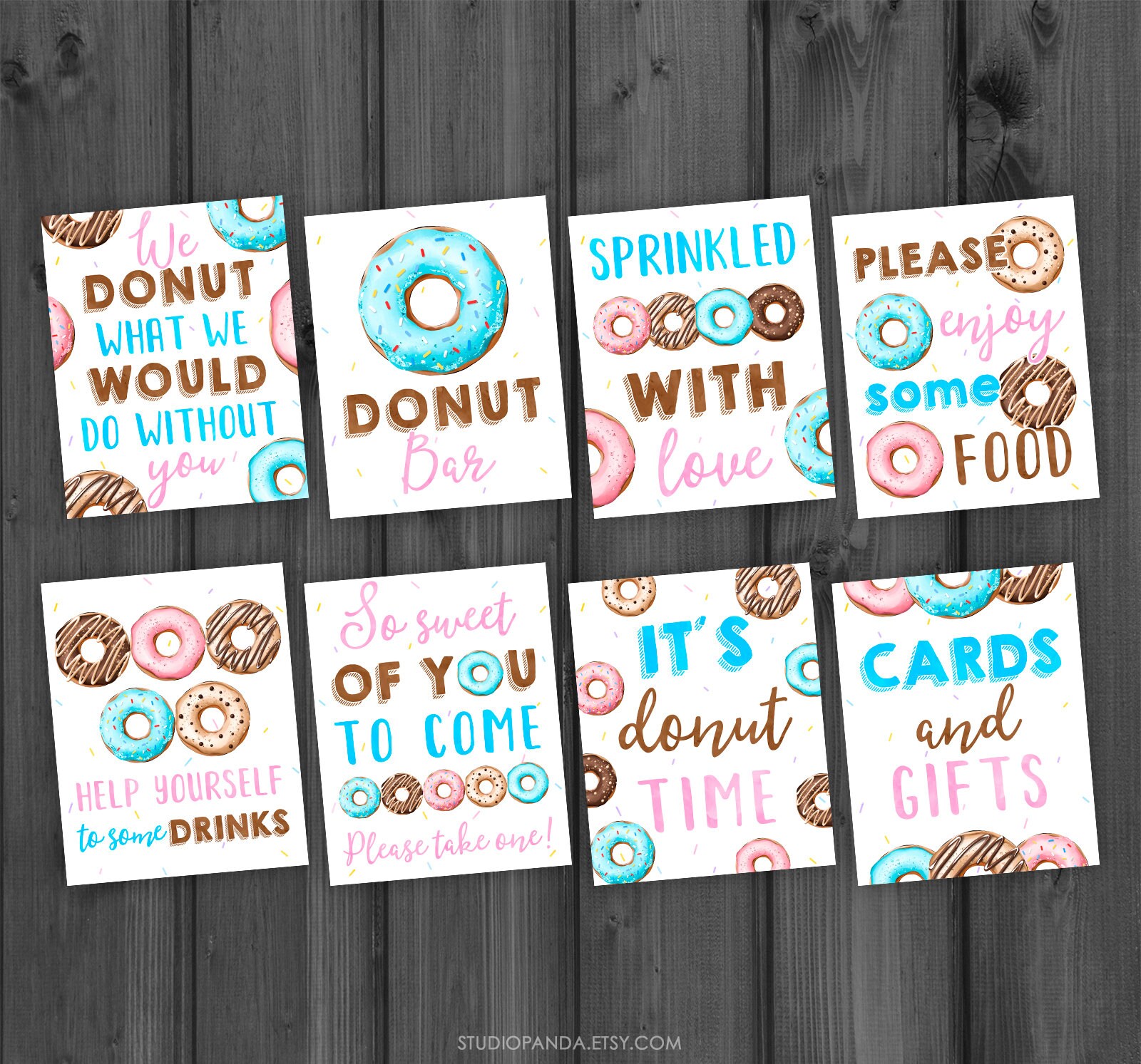 Donut Party Signs Instant Download Donut Decoration Donuts | Etsy