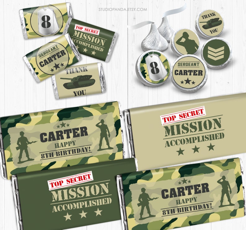 Camouflage Candy Wrappers Personalized Camo Bundle Army - Etsy