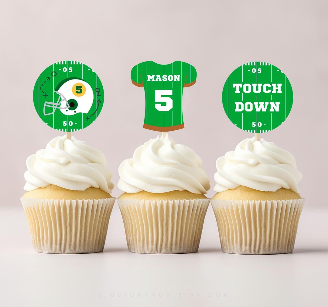 Football Cupcake Toppers, Instant Download, Football Favor, Football ...