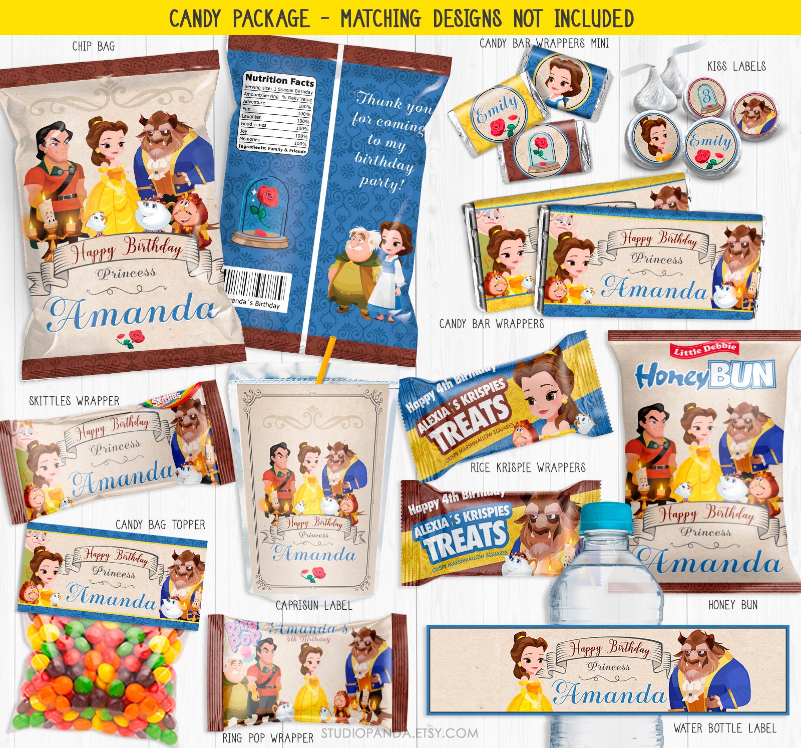 Beauty and the Beast Invitation 5, Personalized, Beauty Bundle, Beauty ...