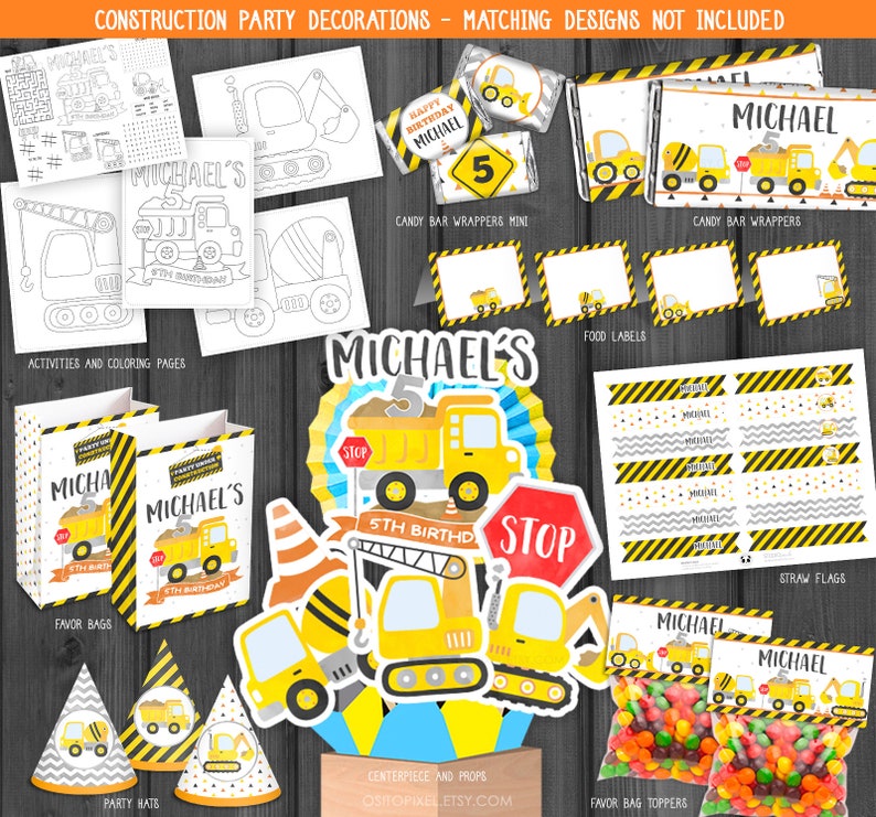 Construction Thank You Tags Personalized Construction Favor | Etsy