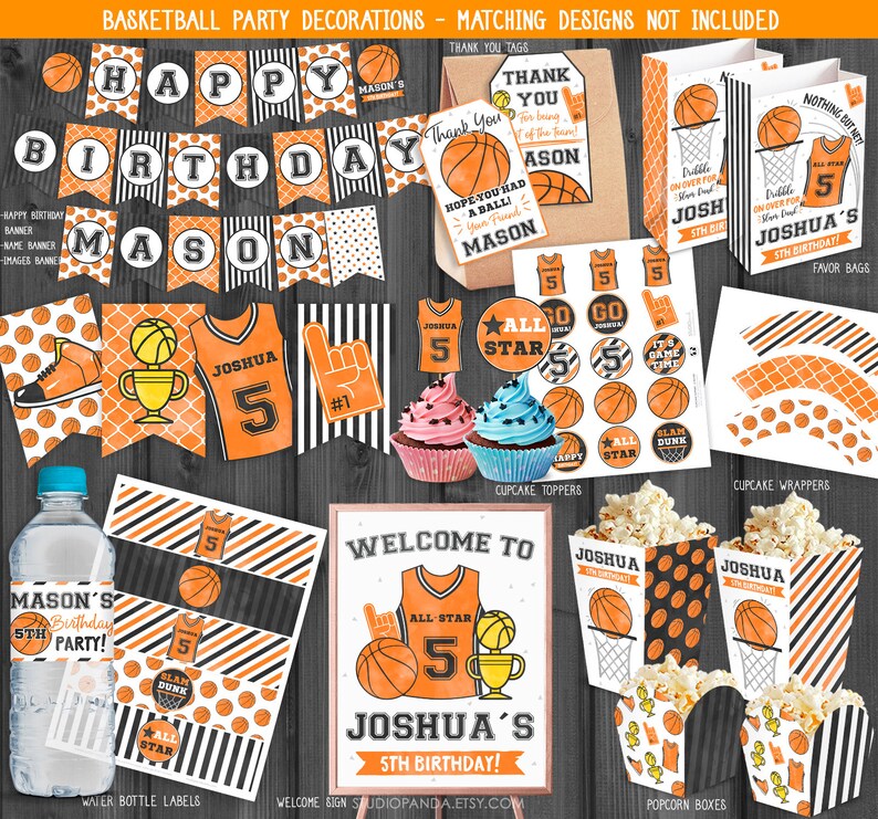 Basketball Party Signs Instant Download Sports Signs | Etsy