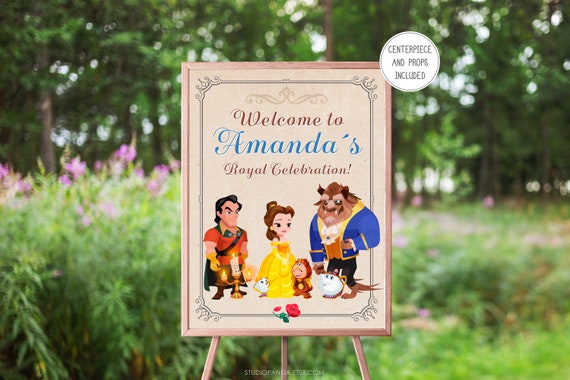 Beauty and the Beast Welcome Sign Personalized Beauty | Etsy