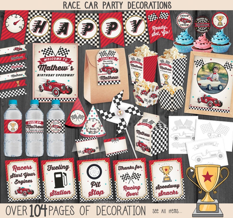 Race Car Party Decorations Personalized Car Decoration Car - Etsy