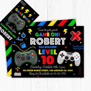 Video Game Invitation 4, Personalized, Video Game Party, Gamer ...
