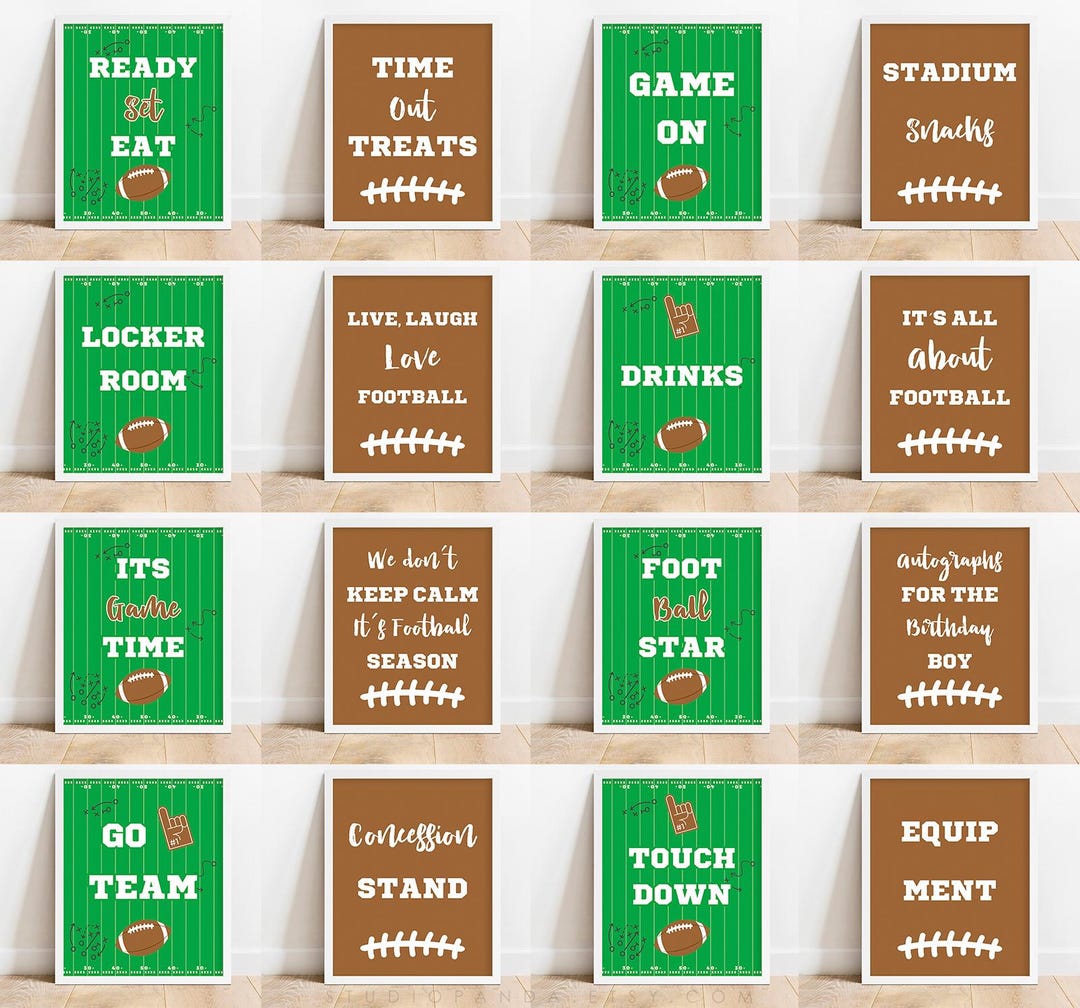 Football Signs, Instant Download, Football Wall Art, Football Poster ...