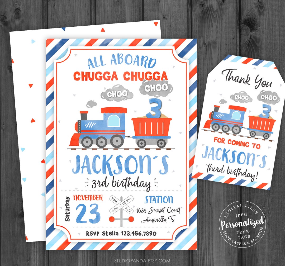 Train Invitation 2, Personalized, Train Birthday Invitation, Train ...
