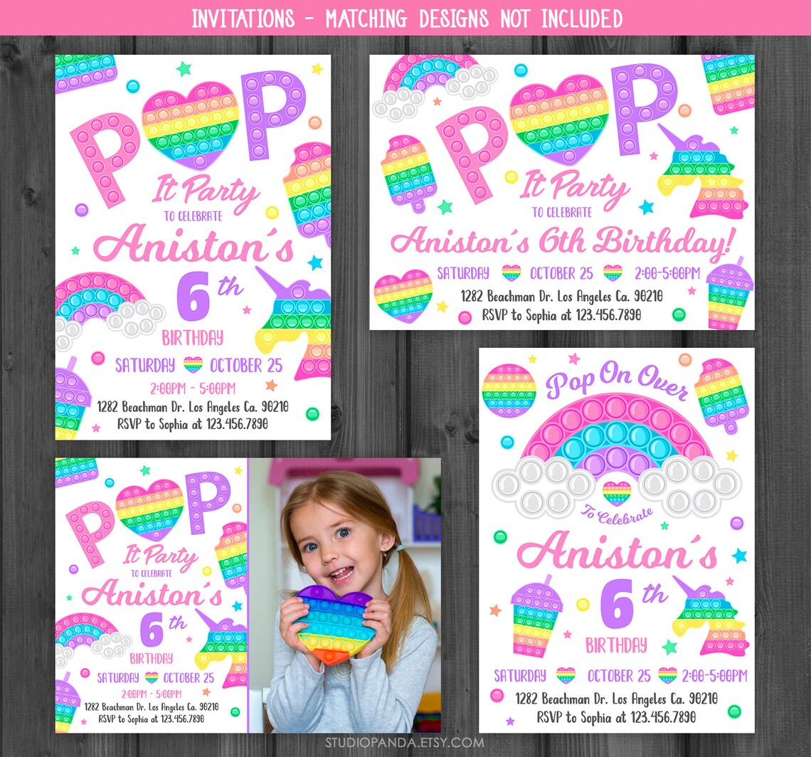 Pop It Popcorn Box Personalized Pop It Decoration Fidget - Etsy