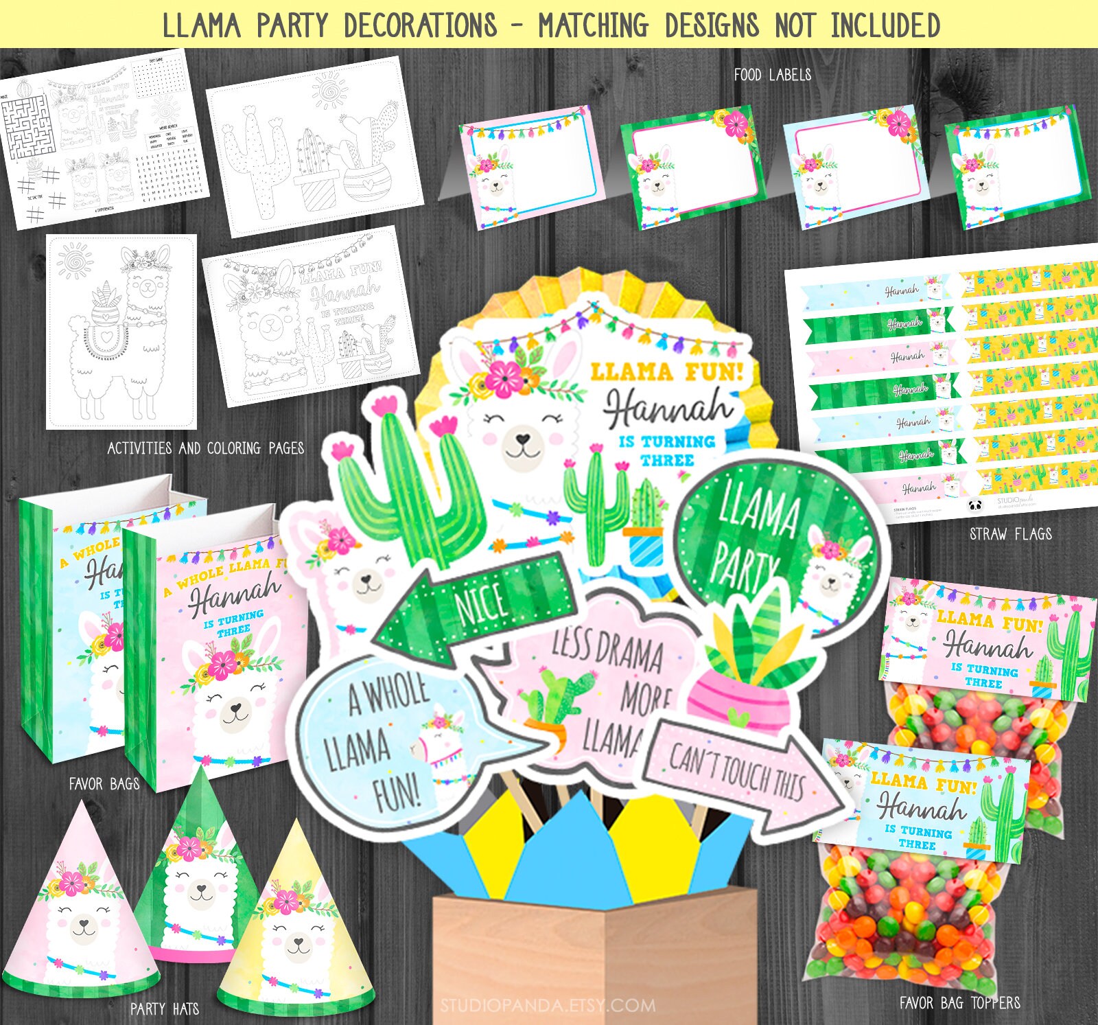 Llama Thank You Tags, Personalized, Llama Card, Llama Thank You Card ...