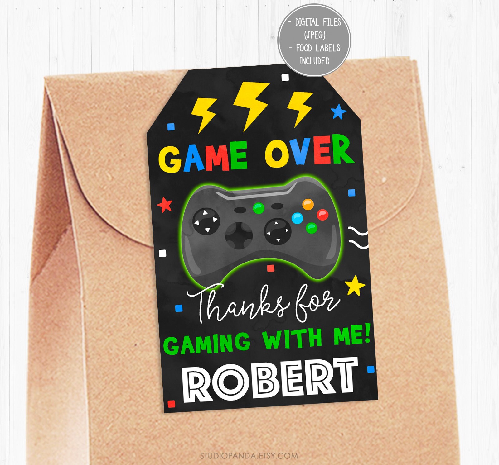 Video Game Thank You Tags Personalized Video Game Party - Etsy