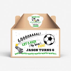 Soccer Gable Box Label, Personalized, Soccer Label, Soccer Favor ...