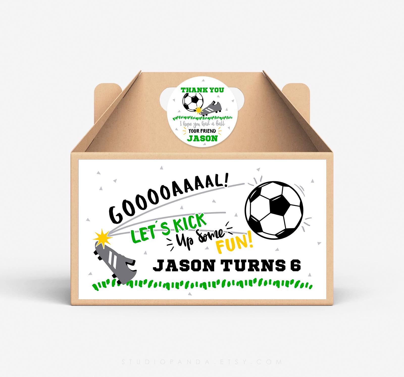 Soccer Gable Box Label, Personalized, Soccer Label, Soccer Favor ...