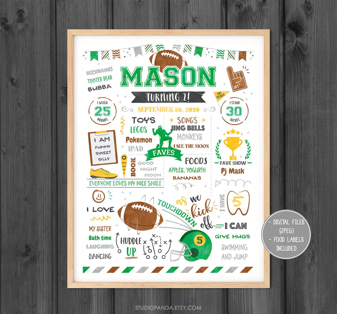 Football Chalkboard White Personalized Football Banner - Etsy