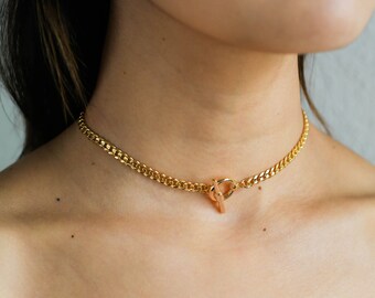 Gold chain choker | Etsy