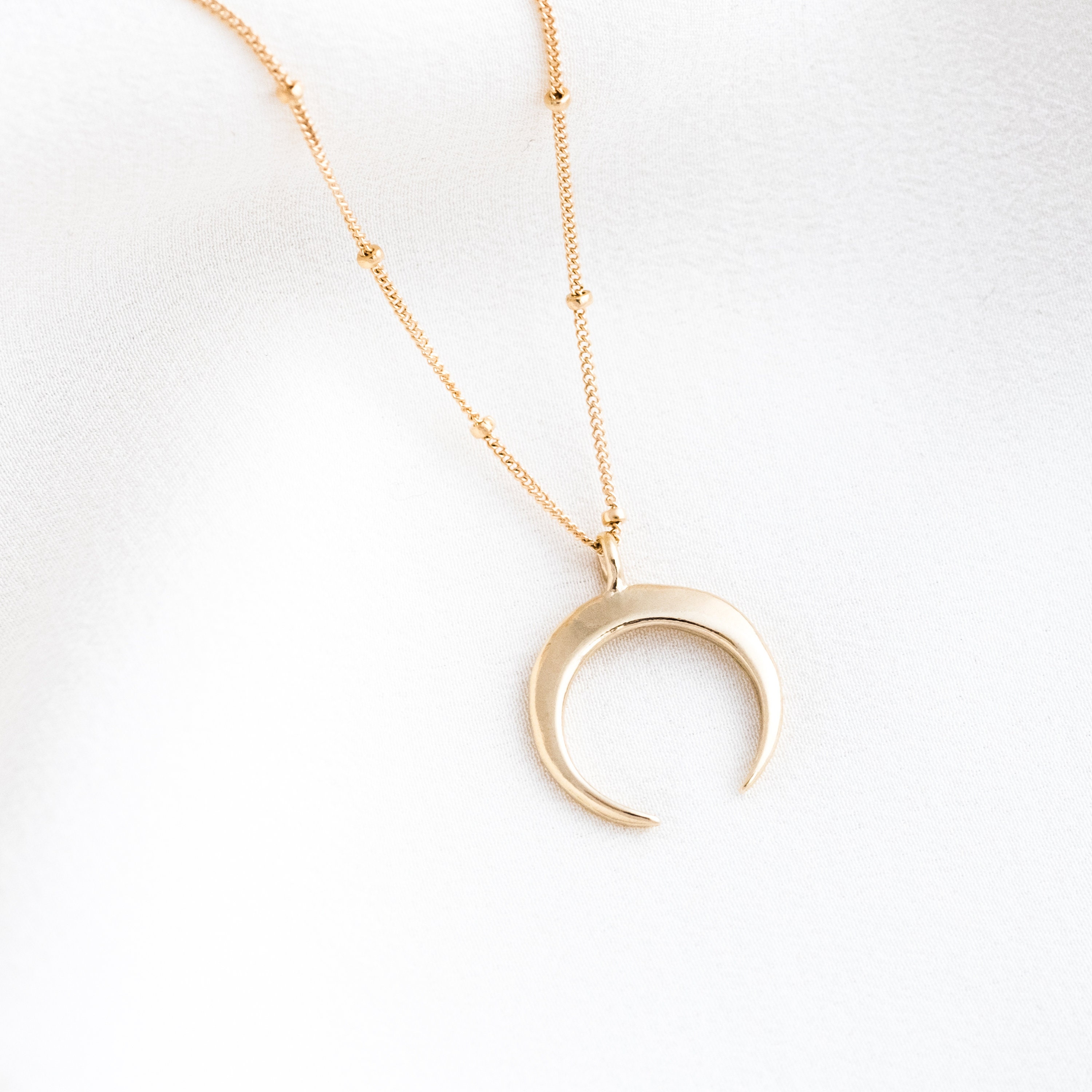 14k Gold Filled Horn Necklace / Gold Horn Necklace / Sterling | Etsy