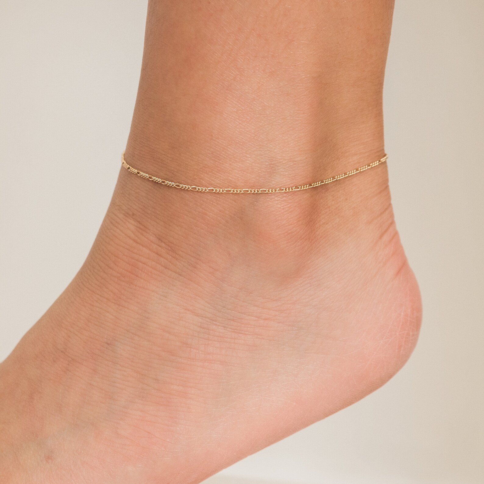 Dainty Anklet Chain / Gold Anklet Bracelet / Sterling Silver | Etsy